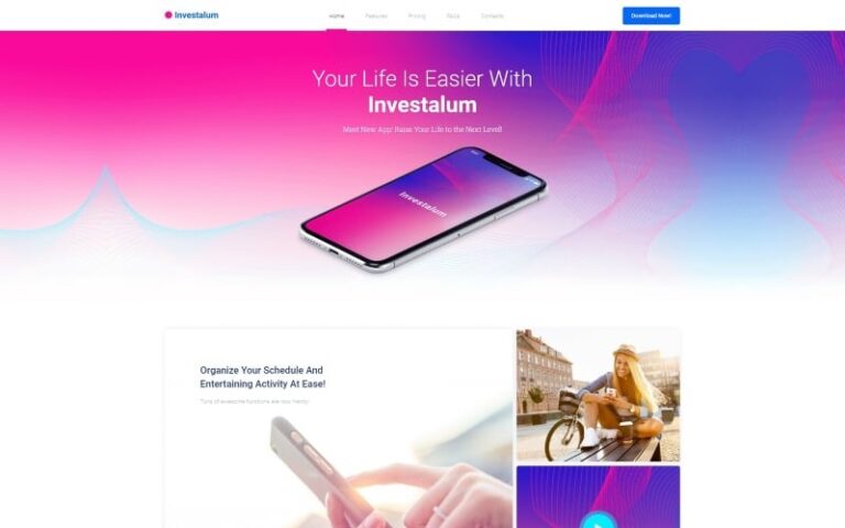 Investalum - Corporate App WordPress Elementor Theme - Template Witch