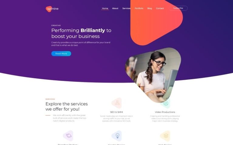 Upmine - Corporate Digital Agency WordPress Elementor Theme - Template Witch