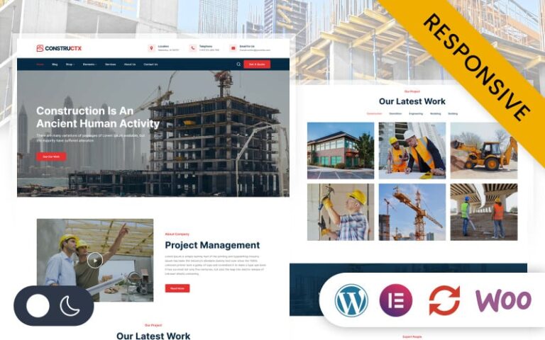 Constructx - Construction, Architecture Elementor WordPress Responsive Theme - Template Witch