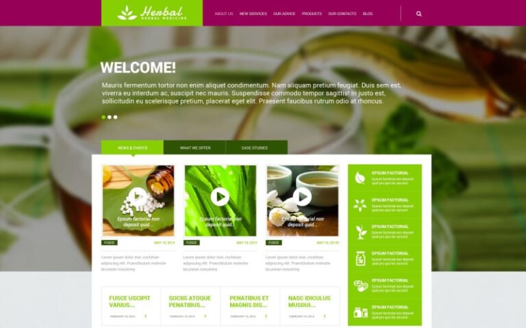 Herbal Responsive WordPress Theme - Template Witch