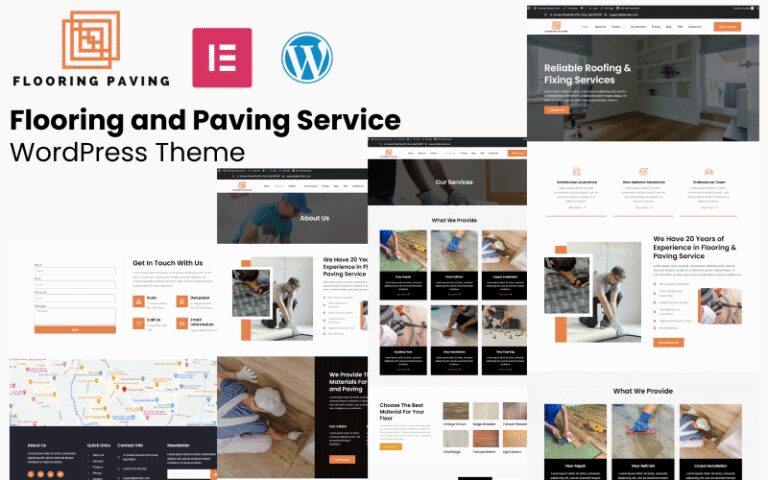 Flooring and Paving Services WordPress Theme - Template Witch