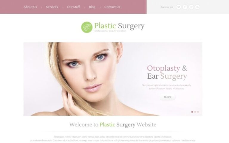 Plastic Surgery WordPress Theme - Template Witch
