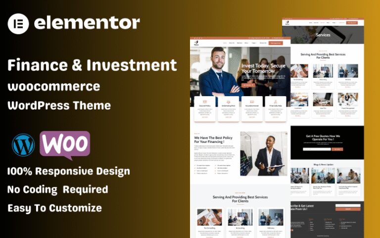Finance and Investment WooCommerce Elementor WordPress Theme - Template Witch