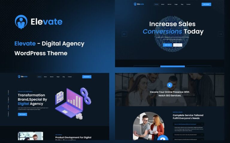 Elevate - Digital Agency WordPress Theme - Template Witch
