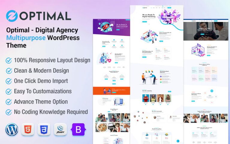 Optimal - Digital Agency Multipurpose WordPress Theme - Template Witch