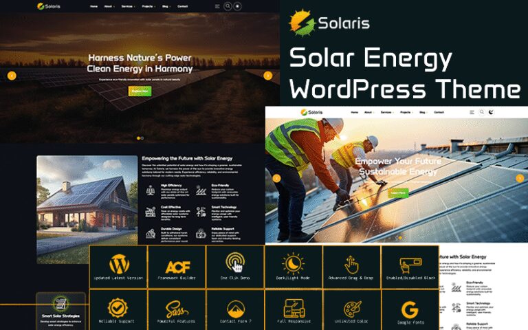 Solaris - Solar Energy WordPress Theme - Template Witch
