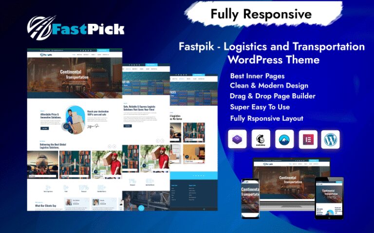 Fastpik - Logistics and Transportation WordPress Theme - Template Witch