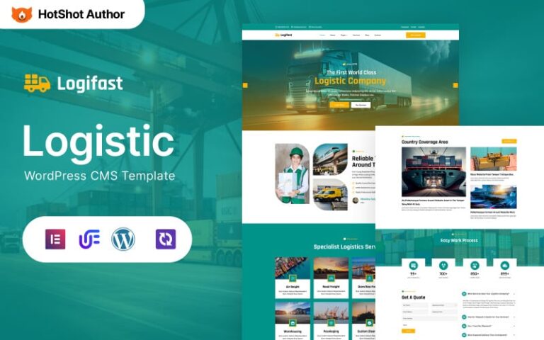 Logifast - Transportation & Logistics WordPress Elementor Theme - Template Witch