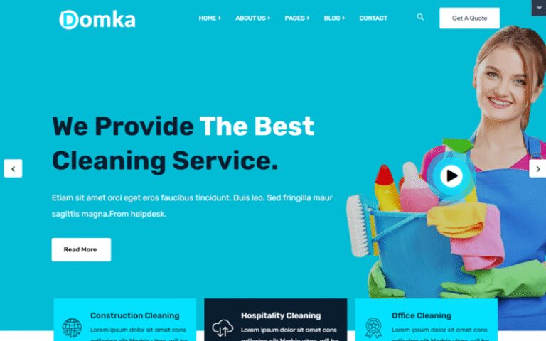 Domka - Cleaning Company and Services WordPress Theme - Template Witch