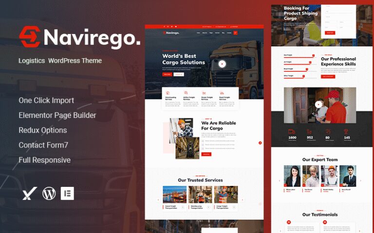 Navirego – Logistics WordPress Theme - Template Witch