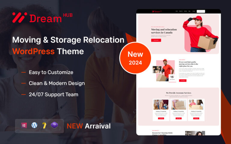 Moving & Storage Relocation WordPress Theme - Template Witch