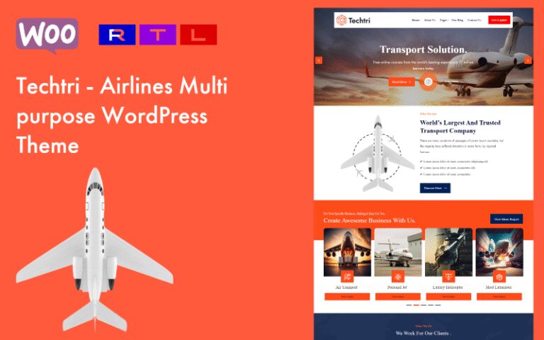 Techtri - Airlines Multipurpose WordPress Theme - Template Witch