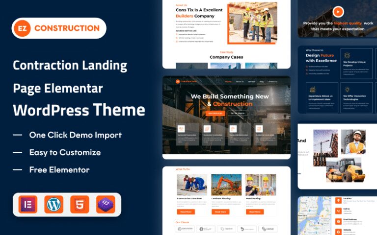EZ-Construction: A Dynamic WordPress Theme for Revolutionizing Your Construction Business ...