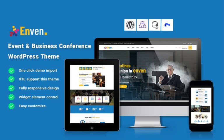 Enven - Event & Business Conference WordPress Theme - Template Witch
