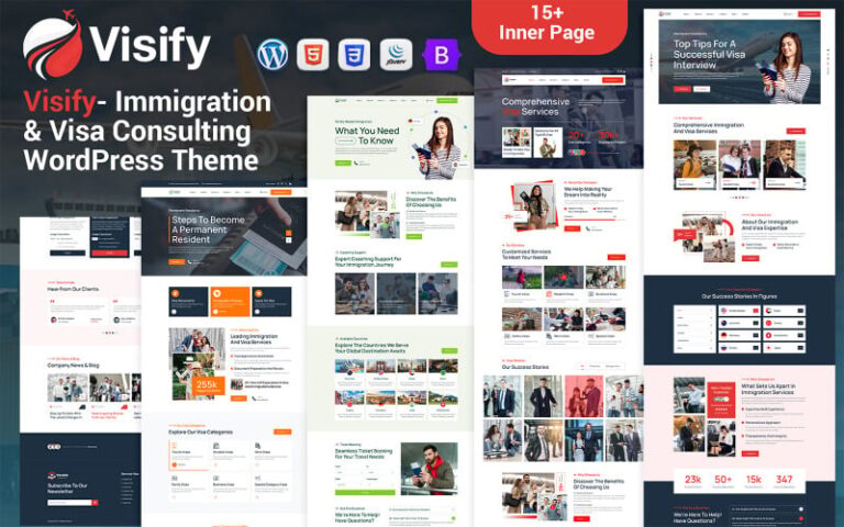 Visify - Immigration and Visa Consulting WordPress Theme - Template Witch