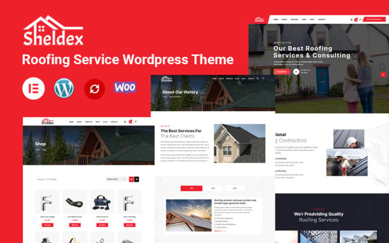 Sheldex - Roofing Company Elementor Wordpress Theme - Template Witch