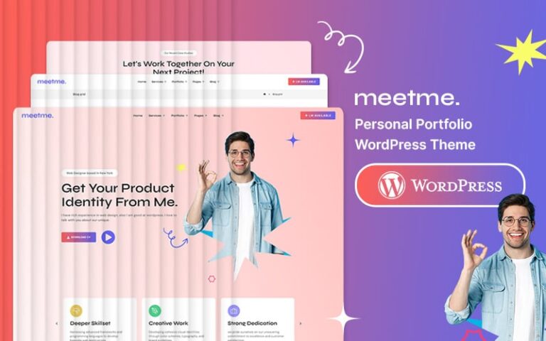 MeetMe - Personal Portfolio Wordpress Theme - Template Witch