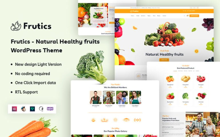 Frutics - Natural Healthy fruits WordPress Theme - Template Witch