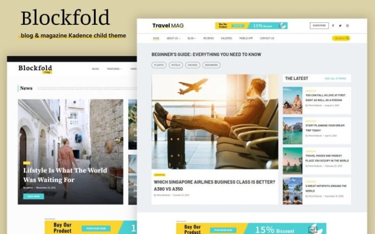 Blockfold - Blog, Portfolio and Magazine WordPress Theme - Template Witch