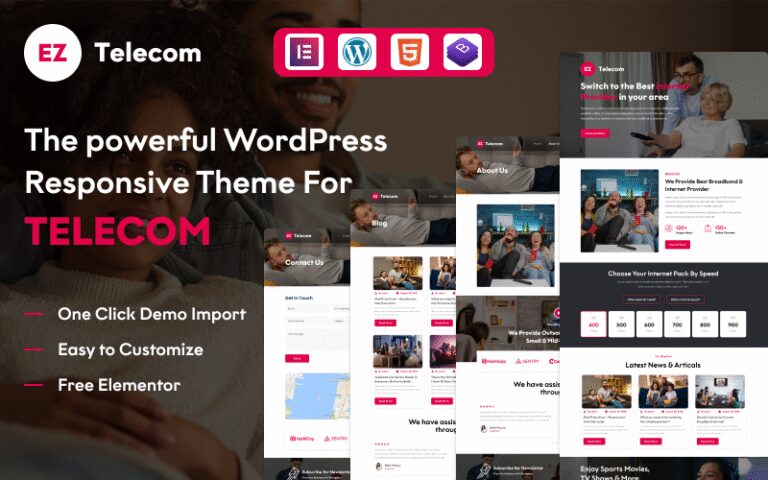 EZ Telecom: A Dynamic WordPress Theme for Empowering Your Telecom Business with Elementor ...