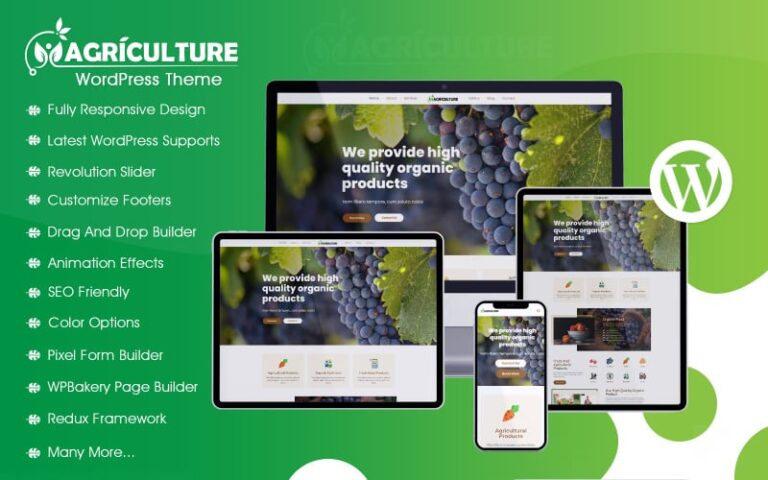 Agriculture and Farming WordPress Theme - Template Witch