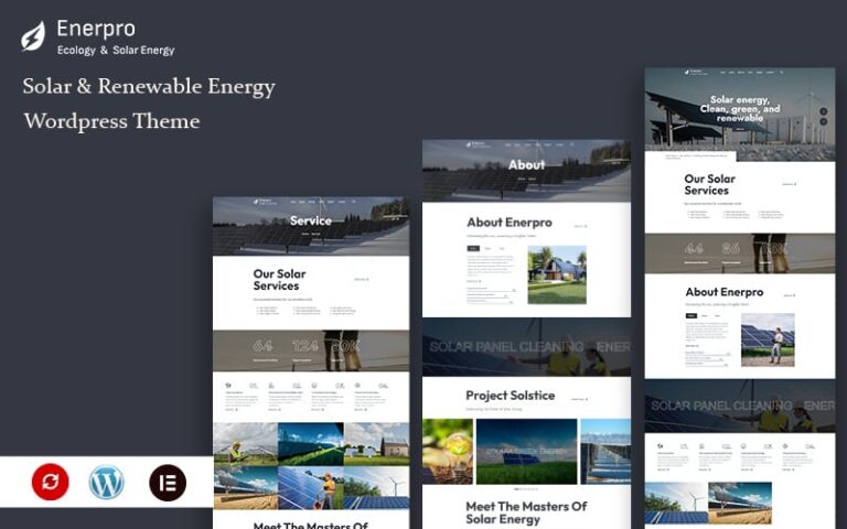 Enerpro - Solar & Renewable Energy Wordpress Theme - Template Witch