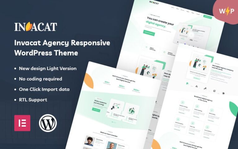 Invacat - Agency WordPress Theme - Template Witch
