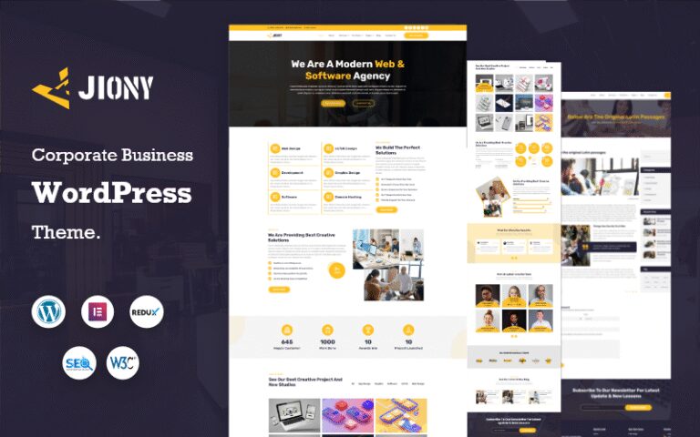 Jiony - Multipurpose Corporate Business WordPress Theme - Template Witch