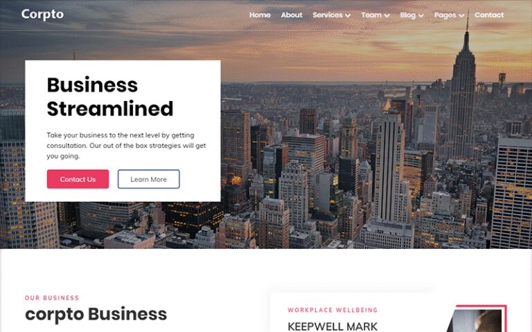 Corpto - Business WordPress Theme - Template Witch