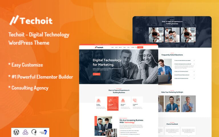 Techoit - Digital Technology WordPress Theme - Template Witch