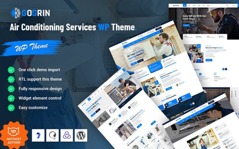 Gogrin - Air Conditioning Services WordPress Theme - Template Witch