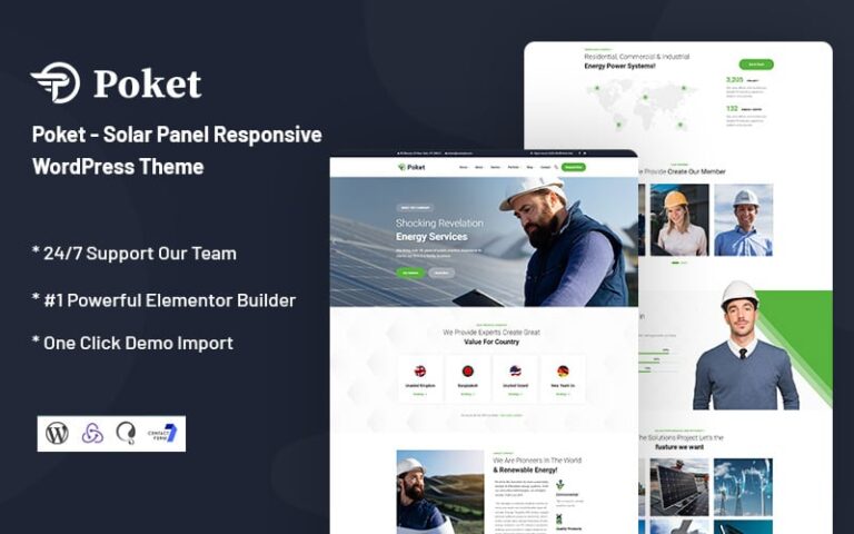 Poket - Solar Panel Responsive WordPress Theme - Template Witch