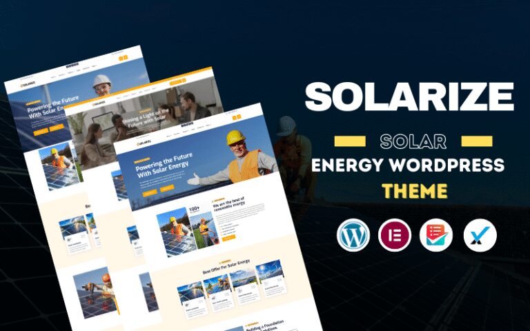 Solarize - Solar and Renewable Energy Wordpress Theme - Template Witch