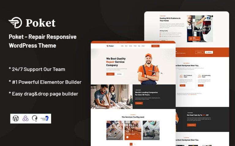 Poket - Responsive WordPress Theme reparieren - Template Witch