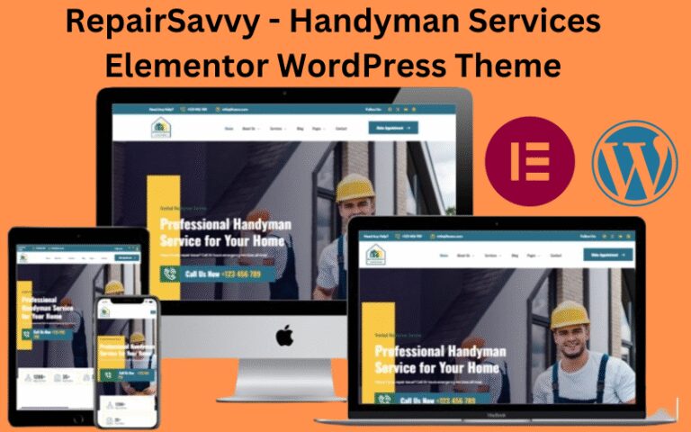 RepairSavvy - Handyman Services Elementor WordPress Theme - Template Witch