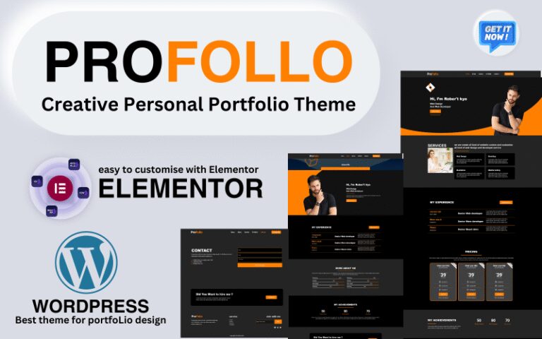 Profollo Creative Portfolio WordPress Theme - Template Witch