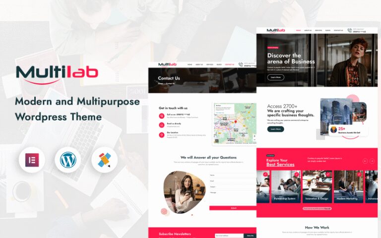 Multilab Consulting Business WordPress Theme - Template Witch