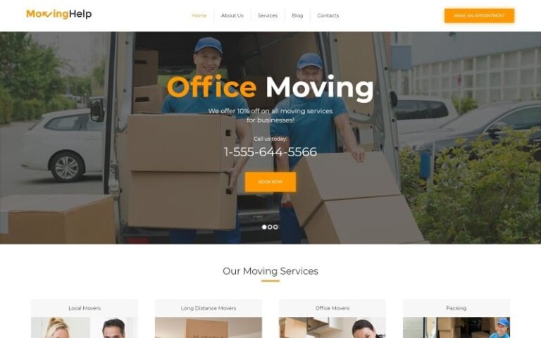 Moving Help - Logistic & Transportation WordPress Theme - Template Witch