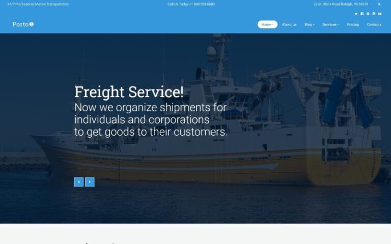 Porto - Seafaring, Transportation and Logistics WordPress Theme - Template Witch
