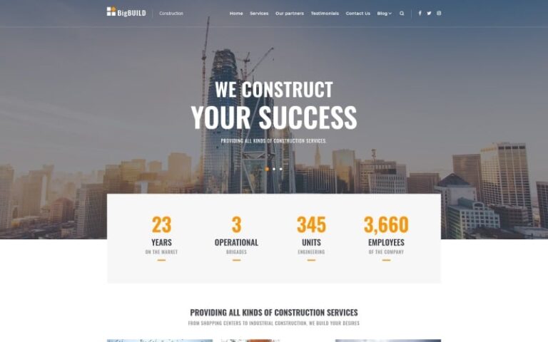 BigBuild - Construction WordPress Theme - Template Witch