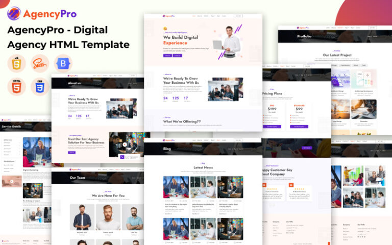 AgencyPro - Digital Agency HTML Template - Template Witch