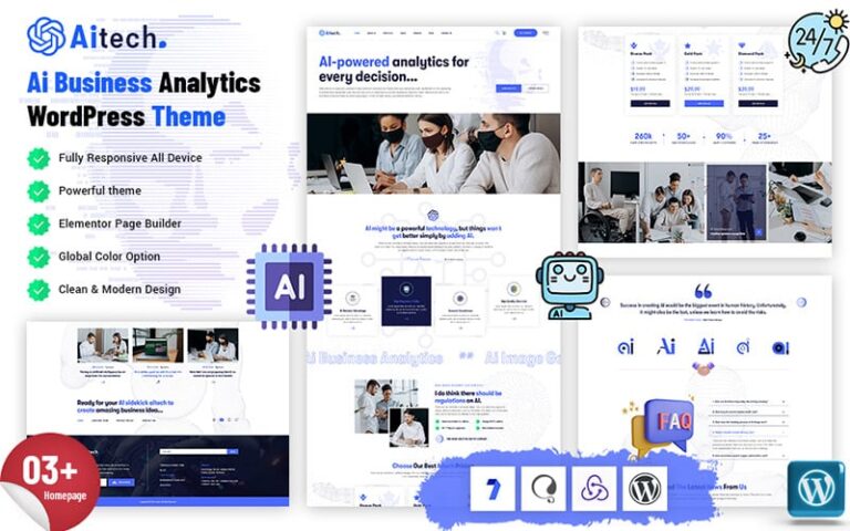 Aitach - Ai Business Analytics WordPress Theme | WordPress Theme for Software Companies & Tech ...