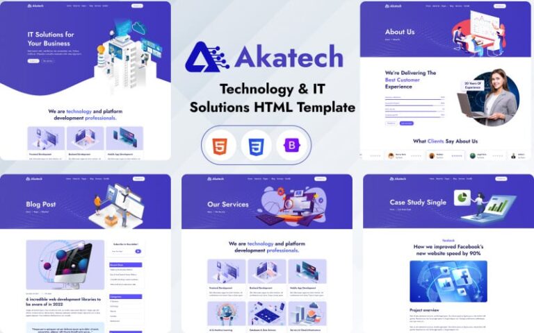 Akatech - Technology & IT Solutions HTML Template - Template Witch