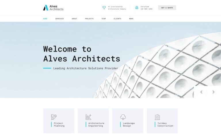 Alves Architects - Light Architecture Company HTML Landing Page ...