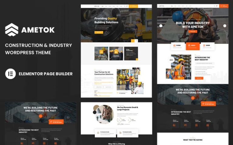Ametok - Construction & Industry Wordpress Elementor Theme - Template Witch