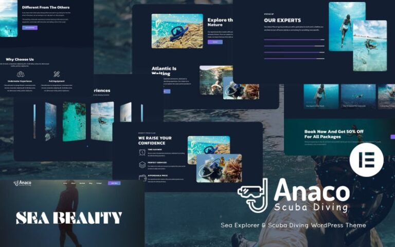 Anaco - Sea Explorer & Scuba Diving WordPress Theme - Template Witch