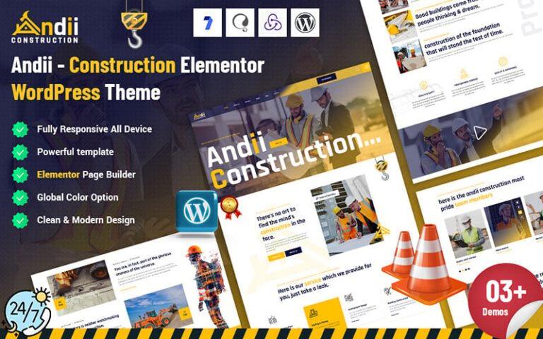 Andii - Construction Elementor WordPress Theme - Template Witch