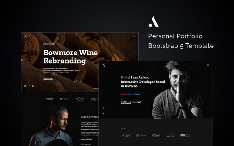 Andle - Personal Portfolio Bootstrap 5 Website Template - Template Witch