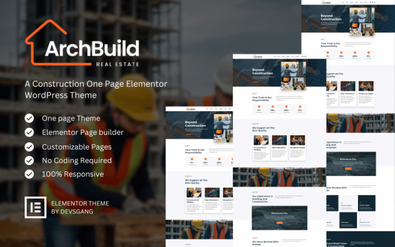 ArchBuild - Construction WordPress Elementor Theme - Template Witch