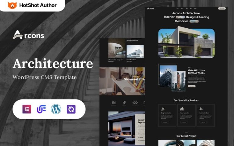Arcons - Architecture And Construction Company WordPress Elementor Theme - Template Witch